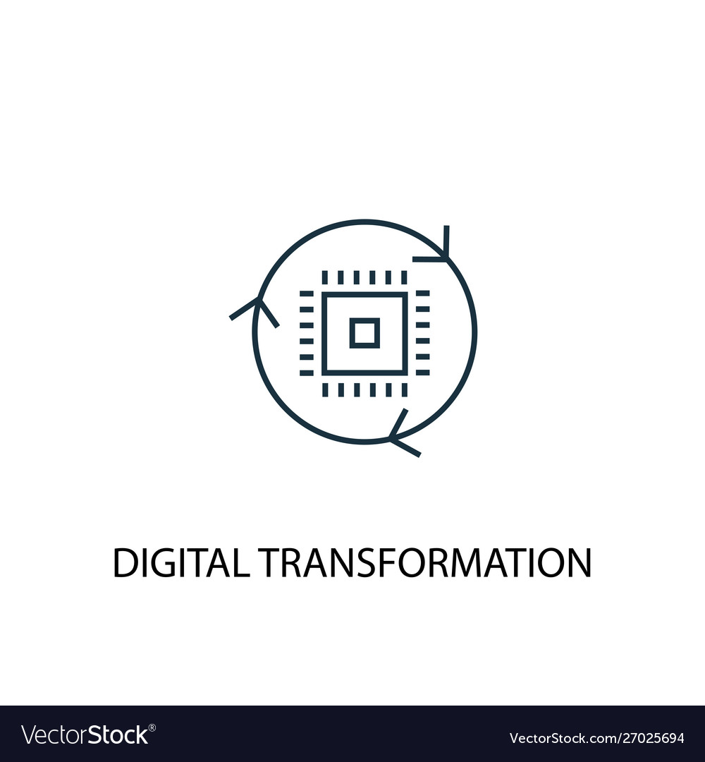 Digital transformation concept line icon simple Vector Image Digital transformation concept line icon simple Vector Image
