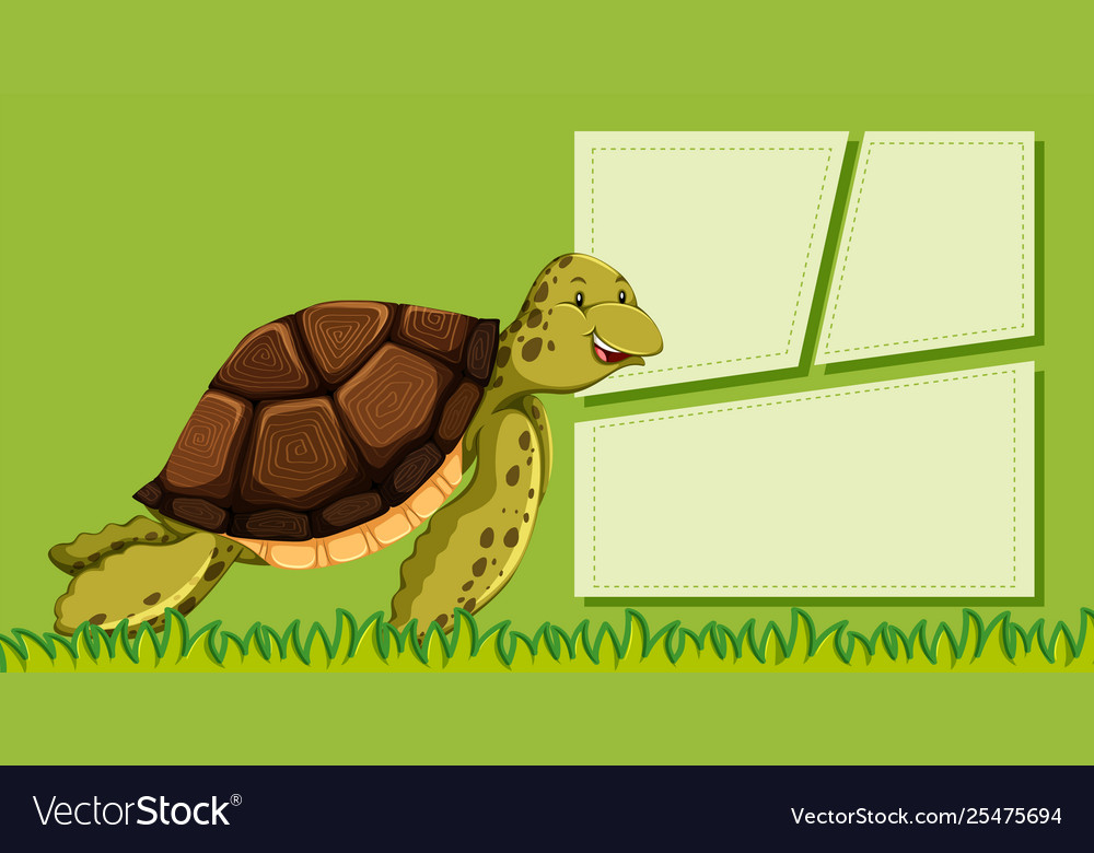 Green sea turtle template Royalty Free Vector Image