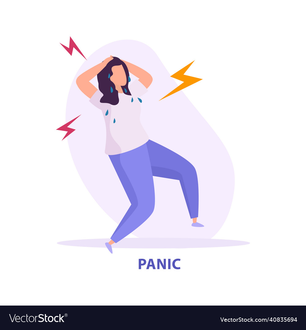 Panic mental disorder composition Royalty Free Vector Image