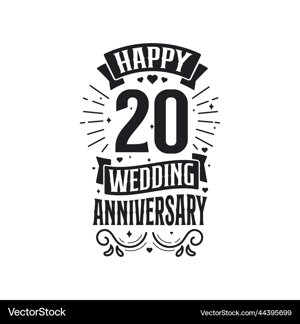 20 years anniversary celebration typography Vector Image
