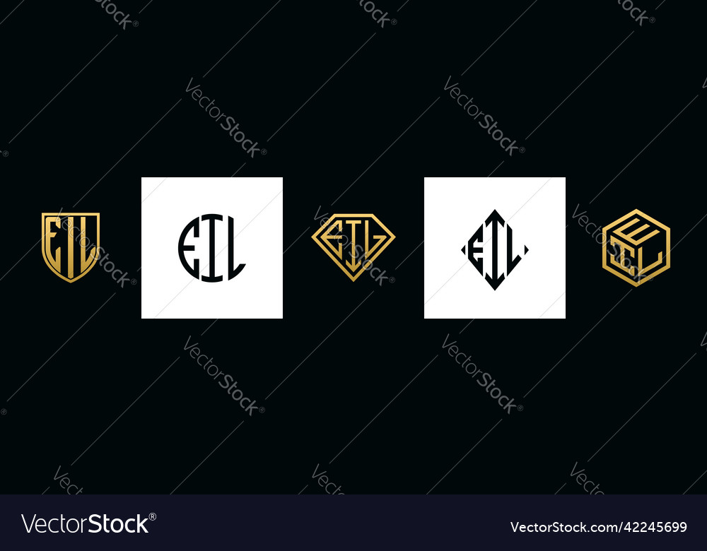 Initial letters eil logo designs bundle Royalty Free Vector