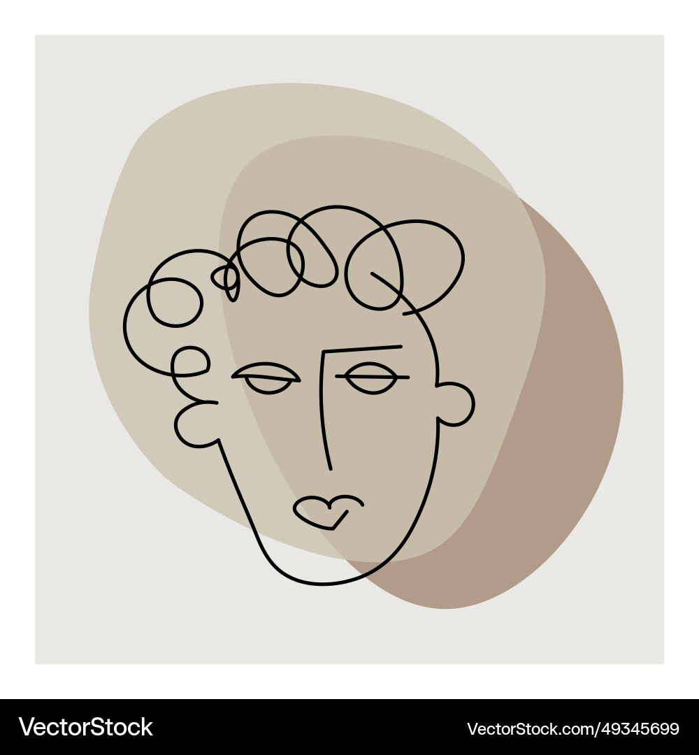 Male abstract portrait hand drawn Royalty Free Vector Image