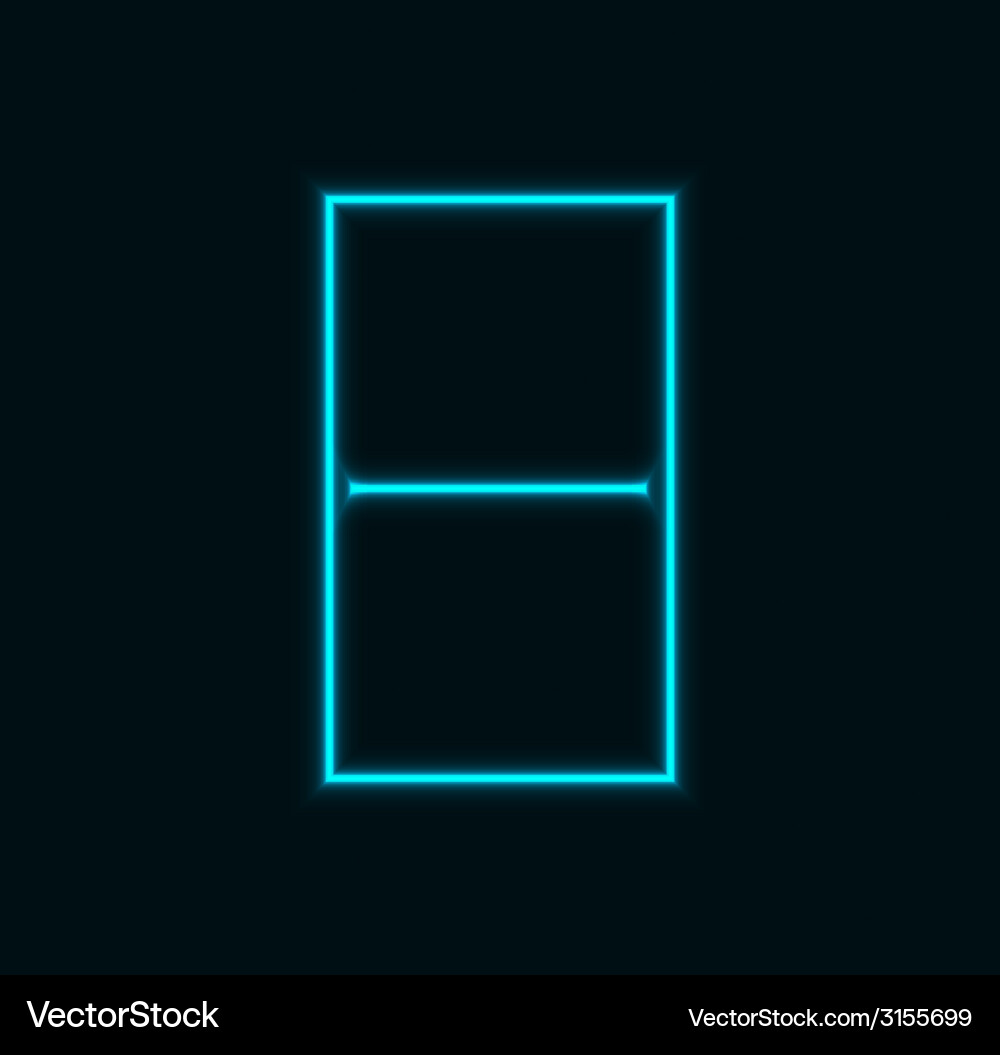 Modern neon number on black background Royalty Free Vector