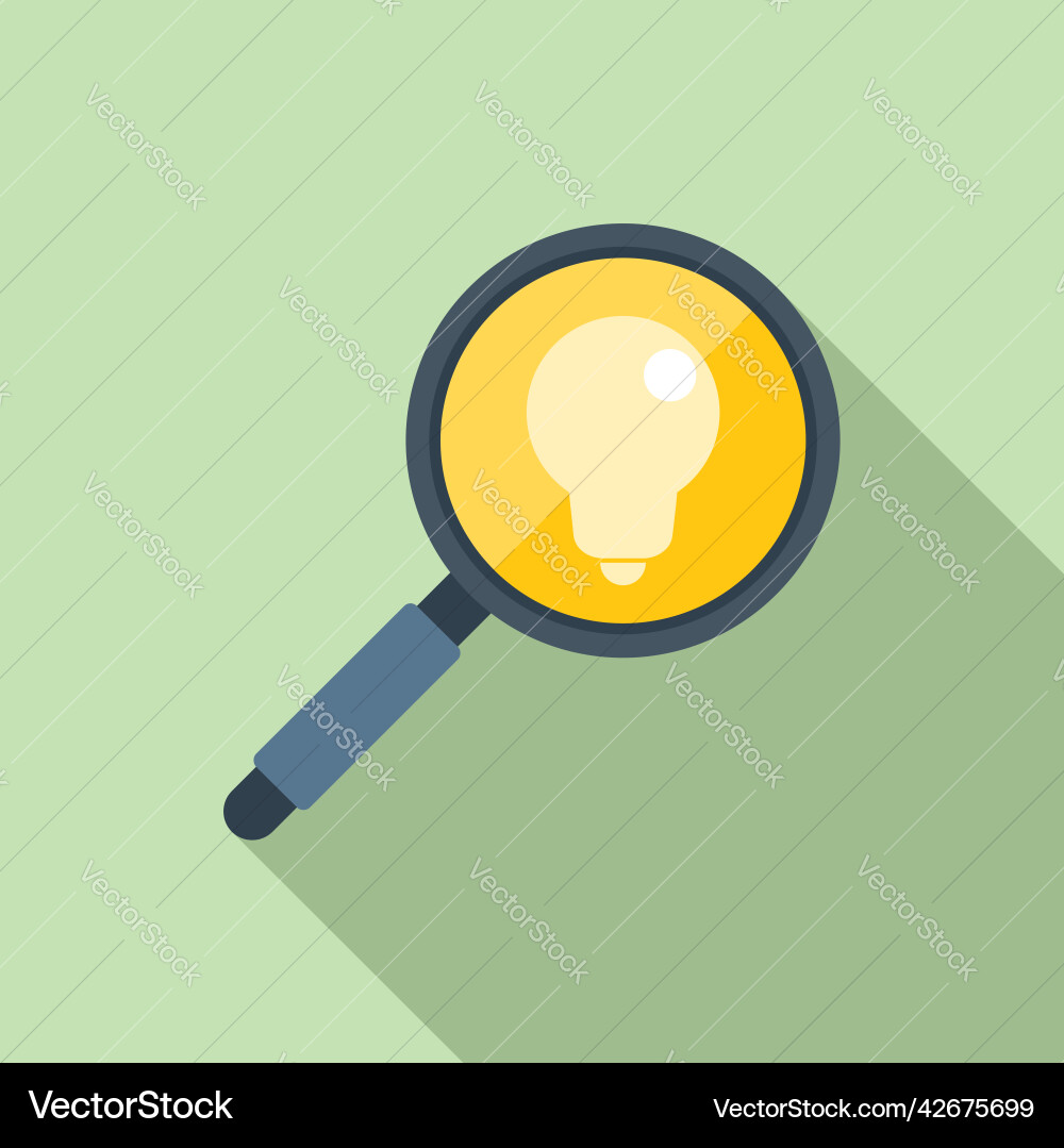 Search idea icon flat business solution Royalty Free Vector
