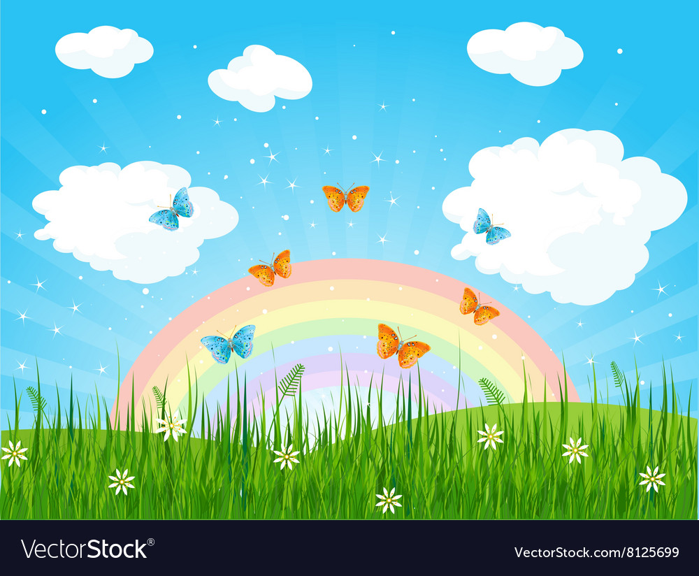 Spring landscape Royalty Free Vector Image - VectorStock