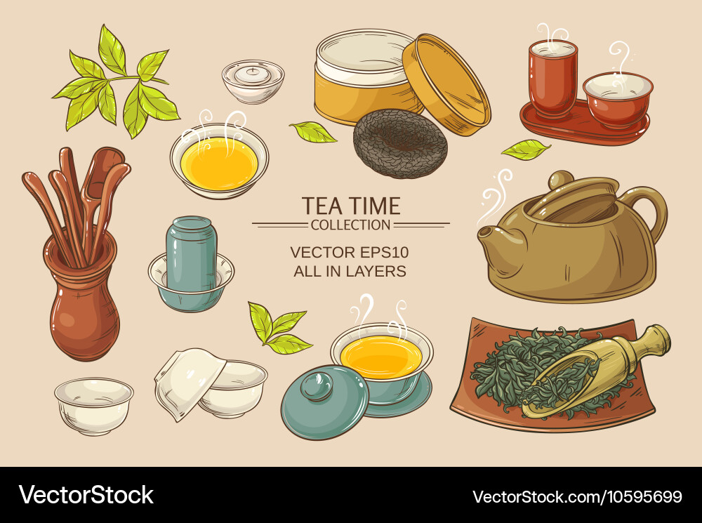Tea Ceremony Set Royalty Free Vector Image Vectorstock