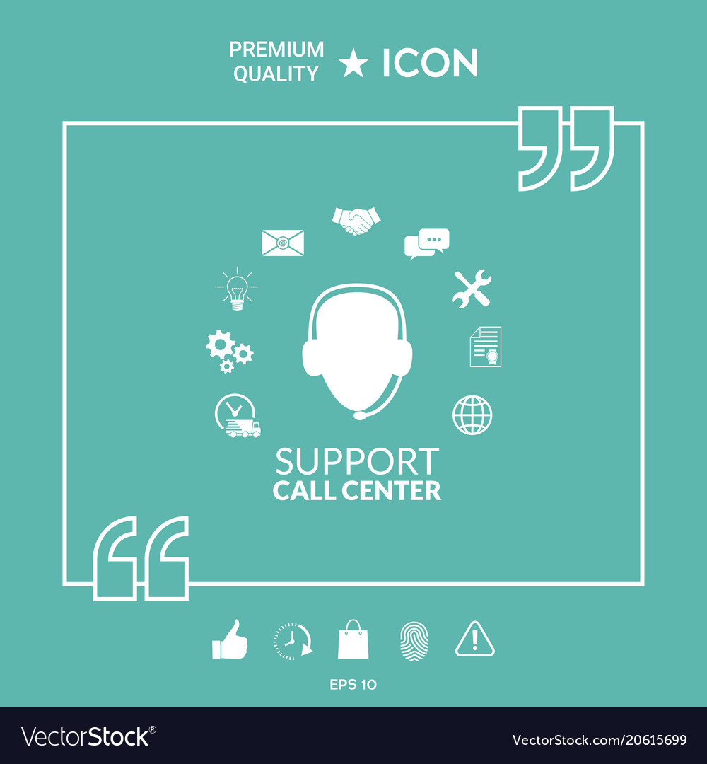 Technical support operator flat icon Royalty Free Vector