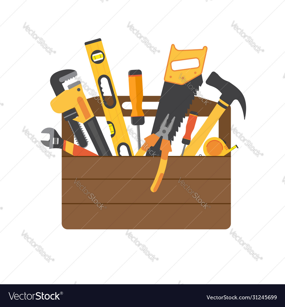 Toolbox with instruments inside Royalty Free Vector Image