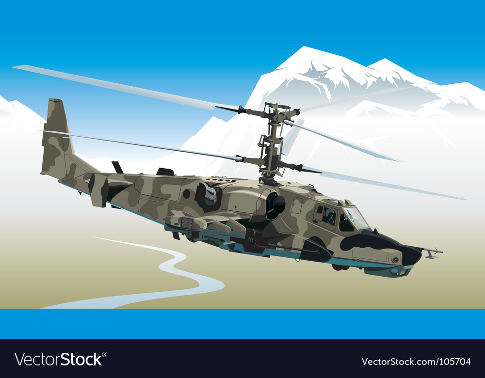 Attack helicopter Royalty Free Vector Image - VectorStock