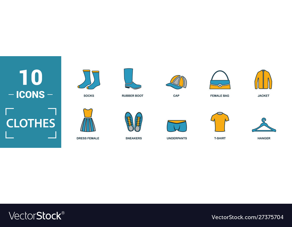 Clothes icon set include creative elements Vector Image
