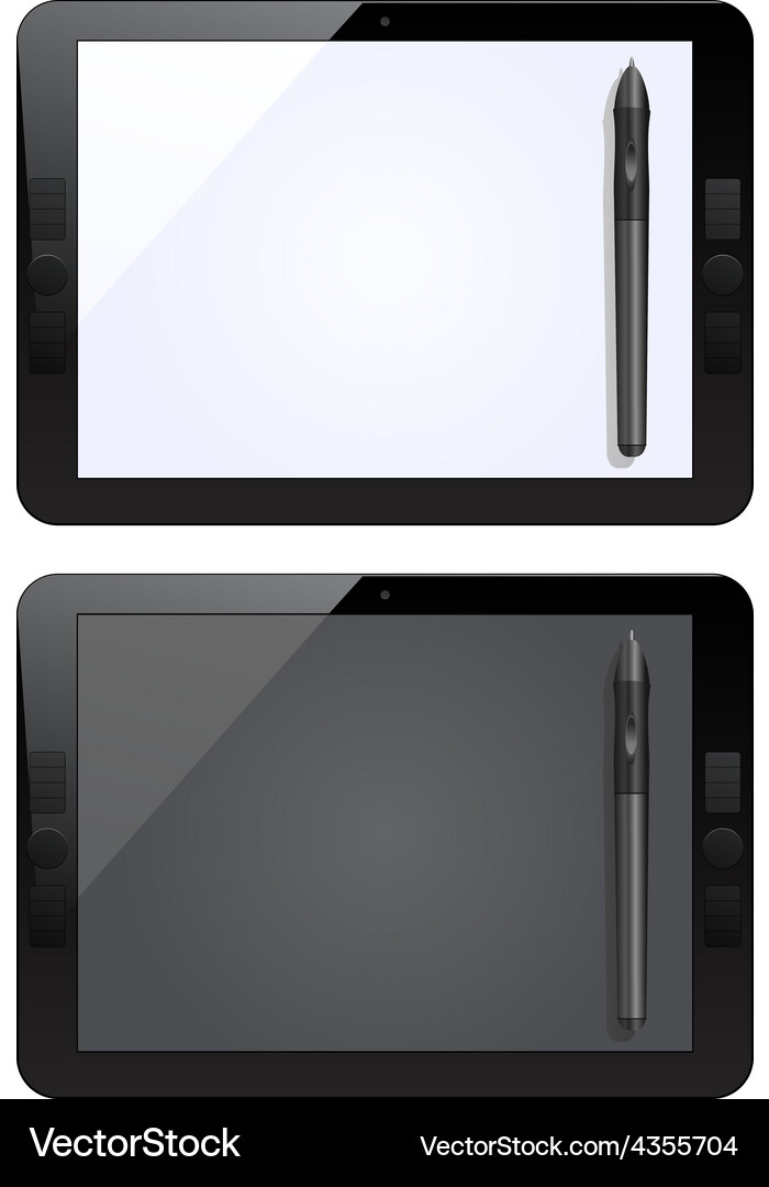 Graphic tablet and pen Royalty Free Vector Image