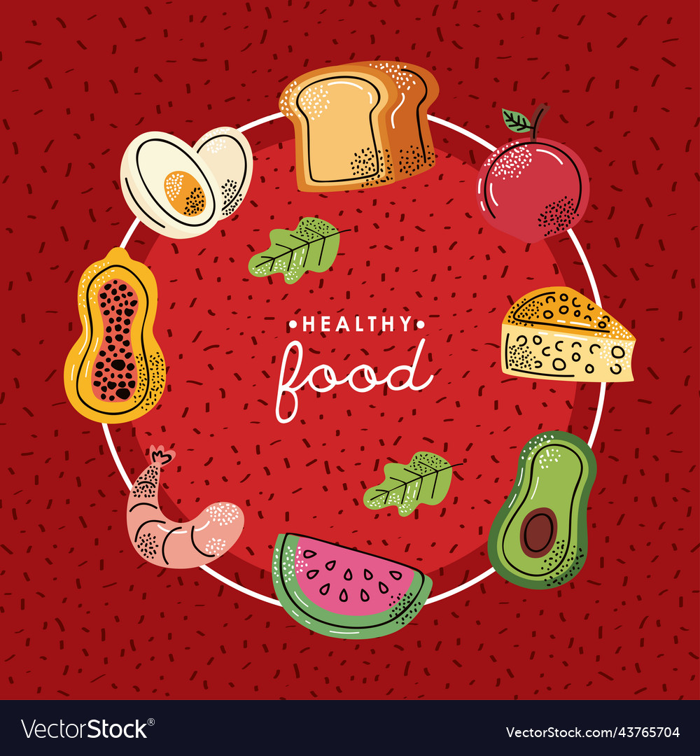 Healthy food lettering Royalty Free Vector Image