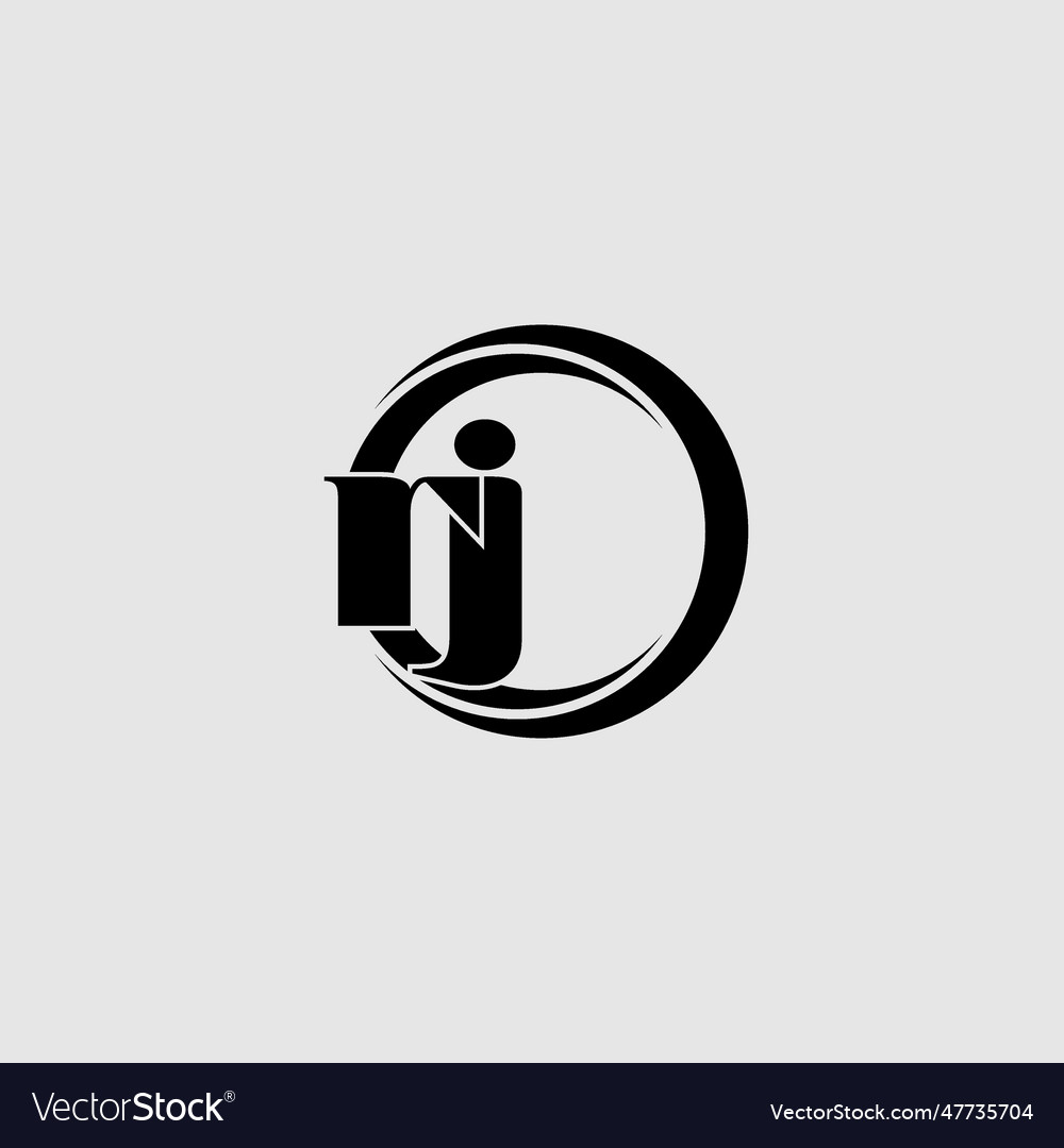 Letters rj simple circle linked line logo Vector Image