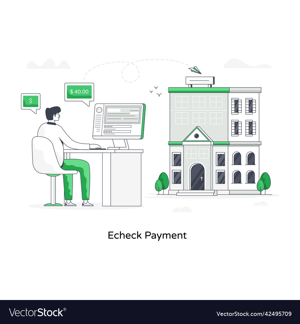 Echeck payment Royalty Free Vector Image - VectorStock