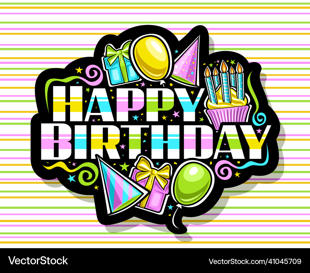 Logo for happy birthday Royalty Free Vector Image