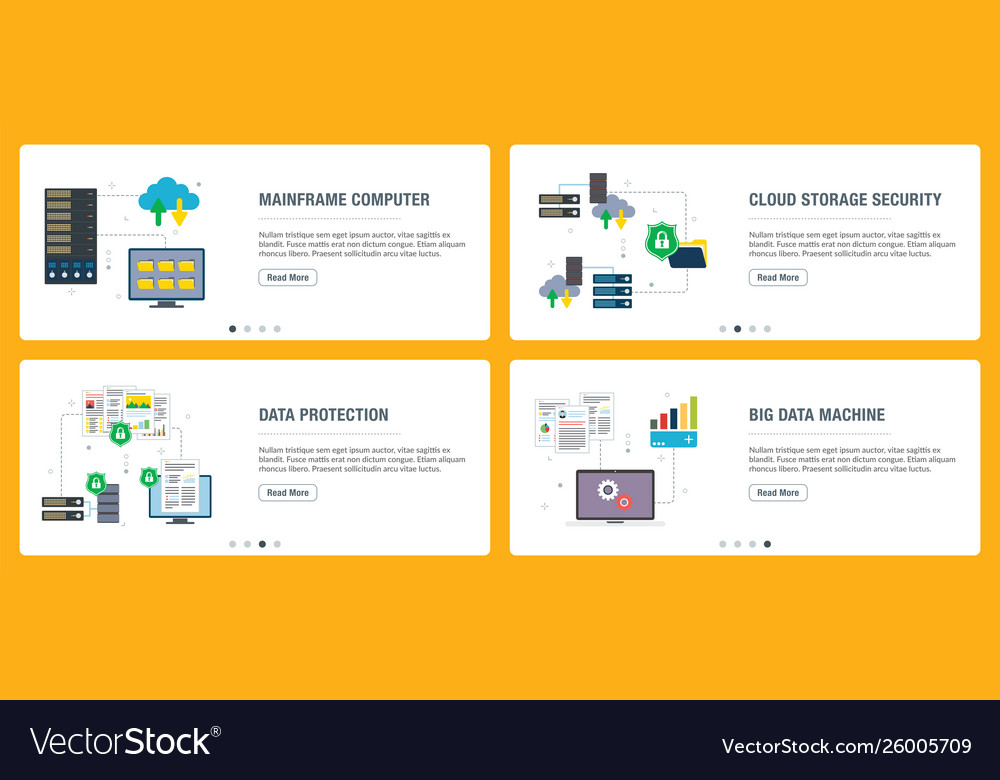 Mainframe computer cloud storage security data Vector Image