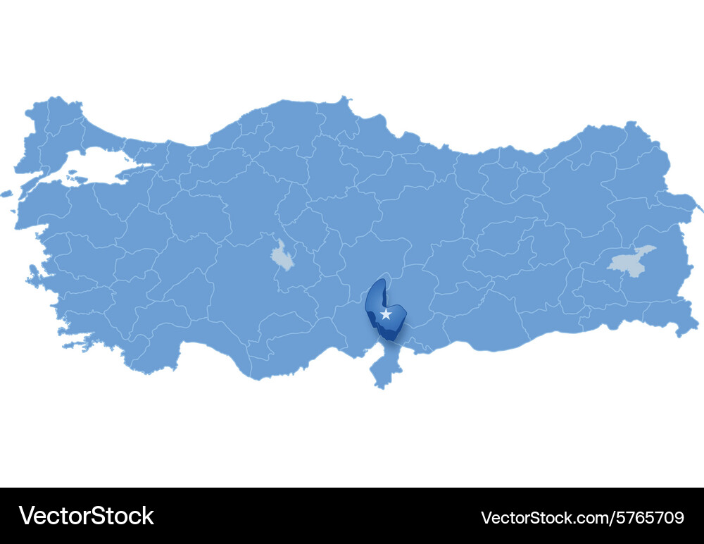 Map of turkey osmaniye Royalty Free Vector Image