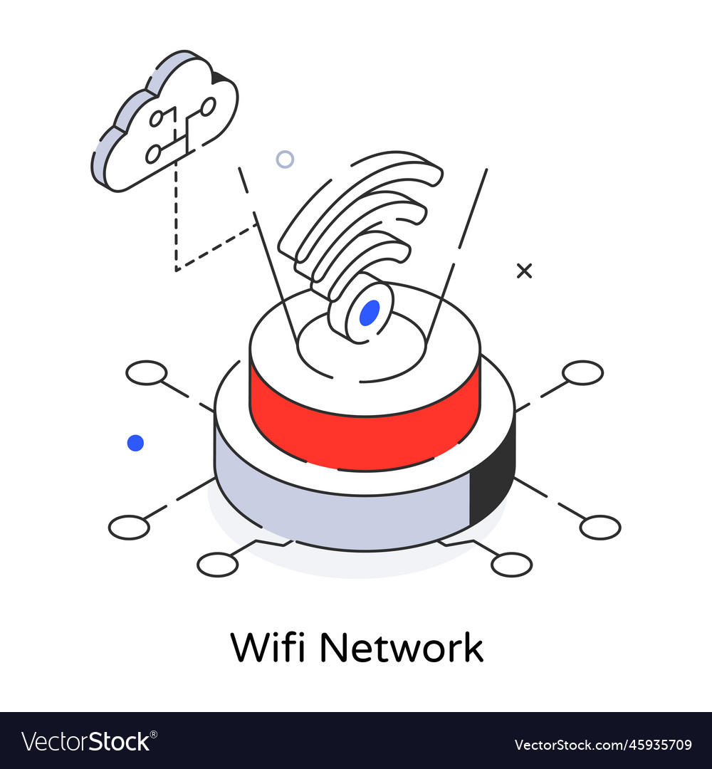 Wifi network Royalty Free Vector Image - VectorStock