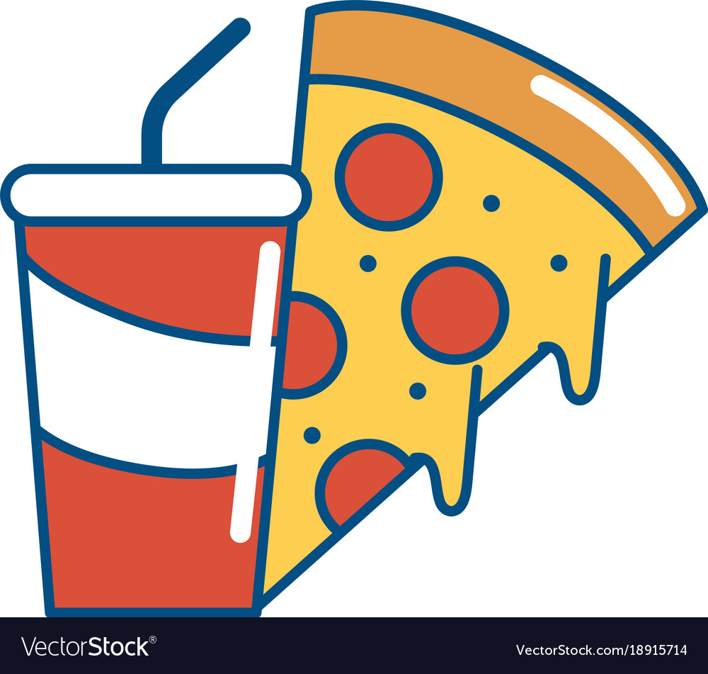 Isolated pizza and soda design Royalty Free Vector Image Isolated pizza and soda design Royalty Free Vector Image