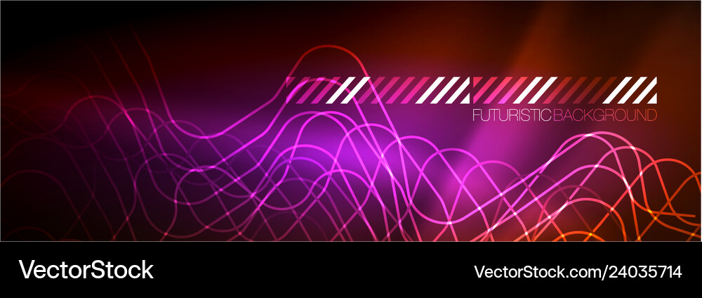 Neon glowing techno lines hi-tech futuristic Vector Image