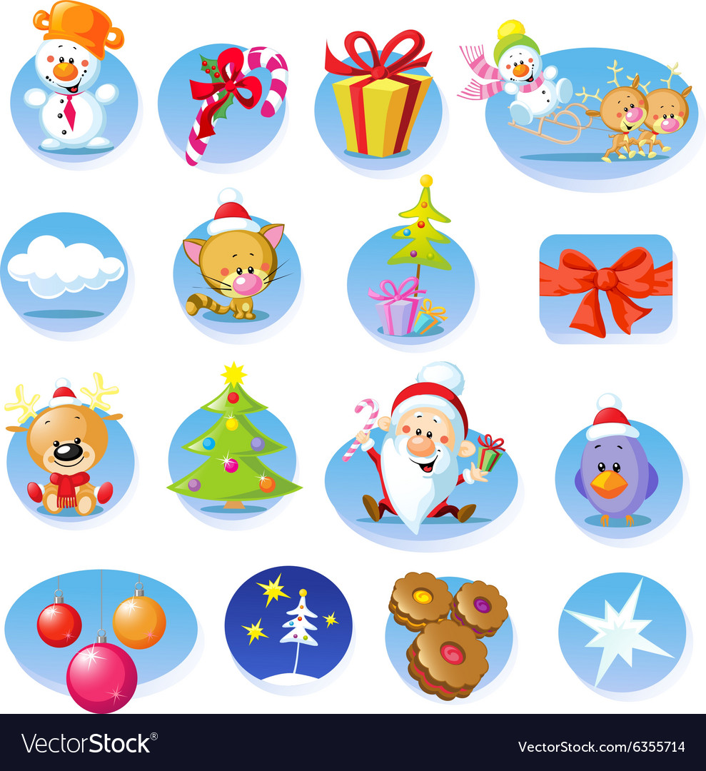 Set christmas icons Royalty Free Vector Image - VectorStock