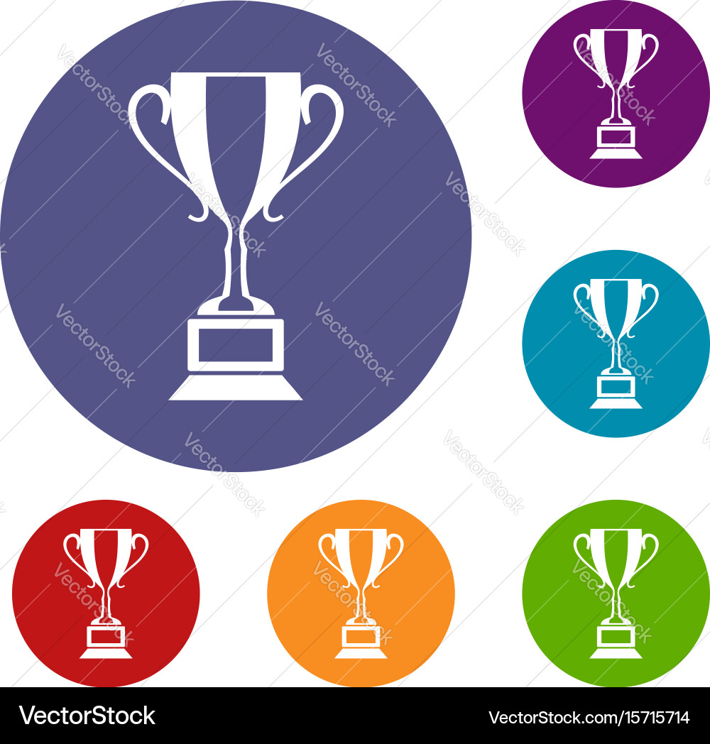 Trophy cup icons set Royalty Free Vector Image