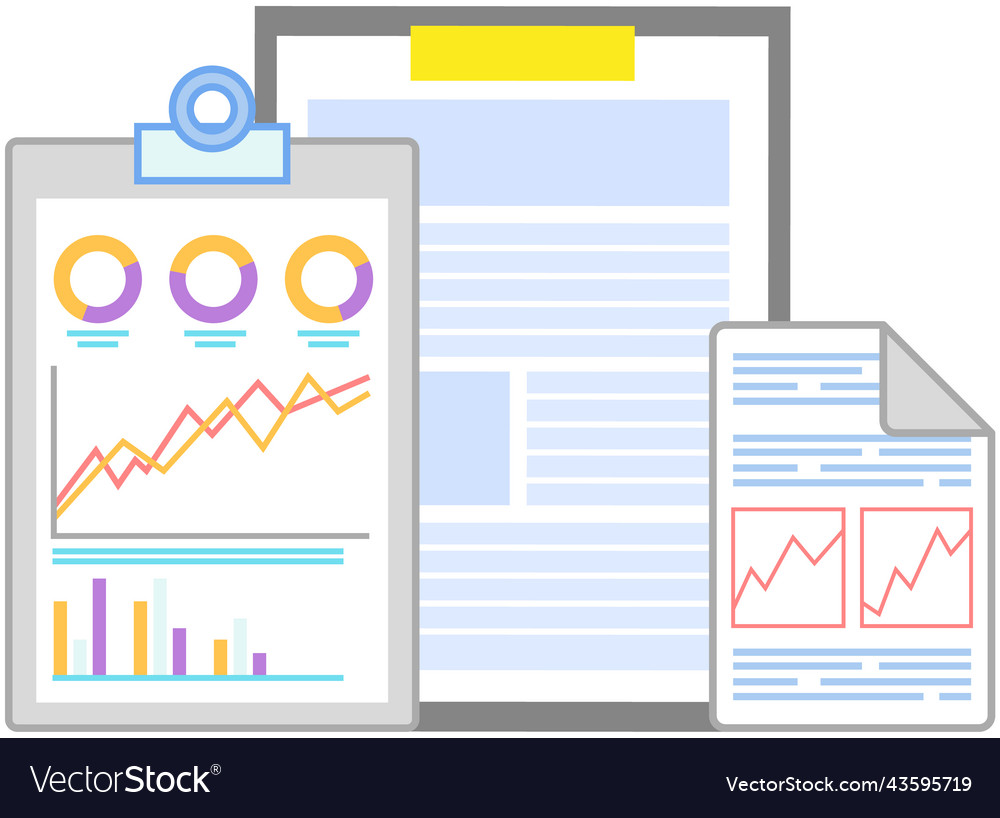 Data analysis research statistics concept Vector Image