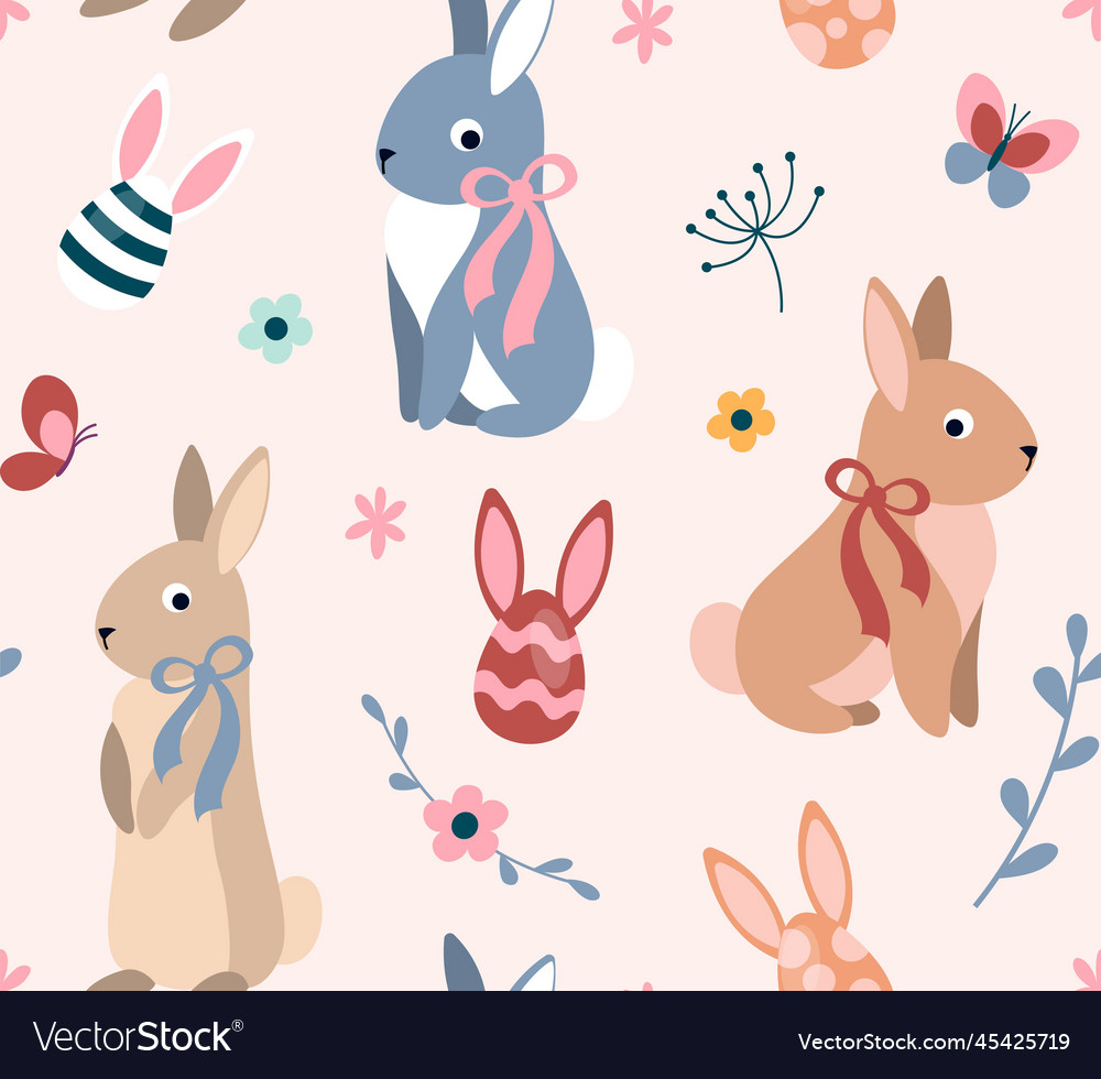 Easter seamless pattern Royalty Free Vector Image