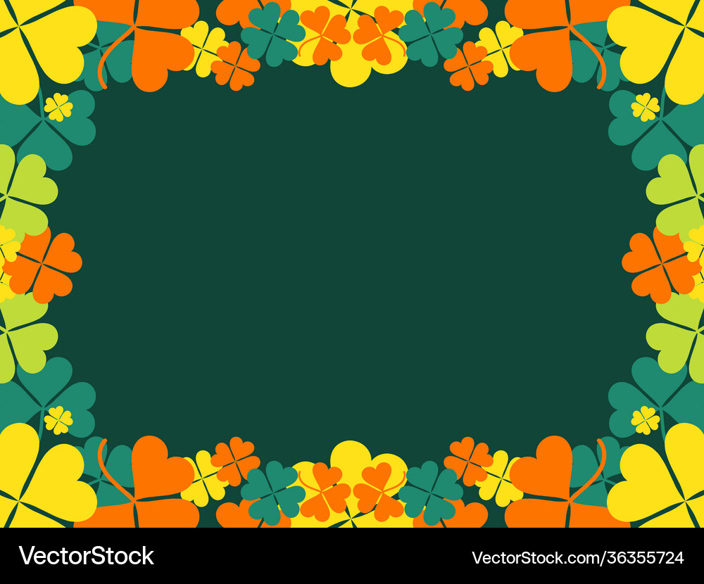 Clover frame st patricks with shamrock Royalty Free Vector