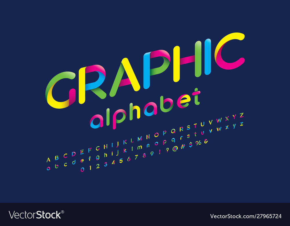 Colour font Royalty Free Vector Image - VectorStock Colour font Royalty Free Vector Image - VectorStock