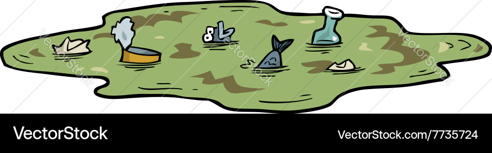 Polluted pond Royalty Free Vector Image - VectorStock