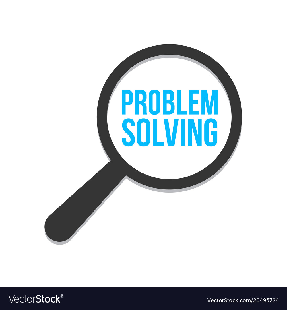 Problem solving word magnifying glass Royalty Free Vector Problem solving word magnifying glass Royalty Free Vector