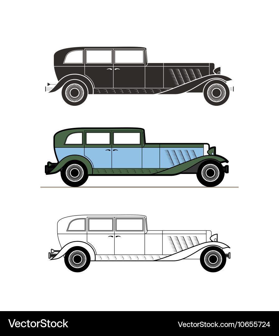 Retro car vintage collection Royalty Free Vector Image
