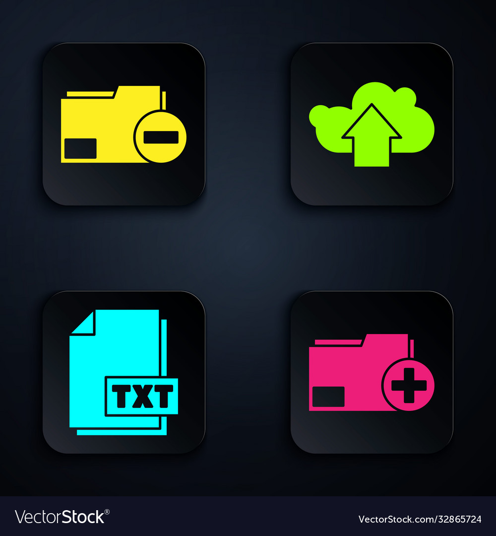 Set add new folder document folder with minus Vector Image Set add new folder document folder with minus Vector Image
