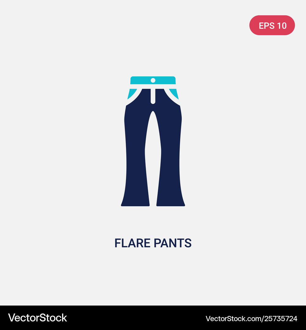 Two color flare pants icon from clothes concept Vector Image