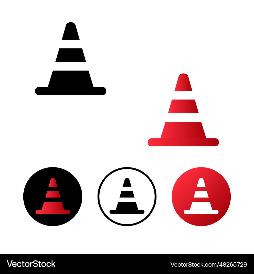 Construction traffic cone icon Royalty Free Vector Image