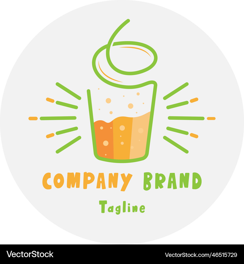 Green glass soda logo Royalty Free Vector Image