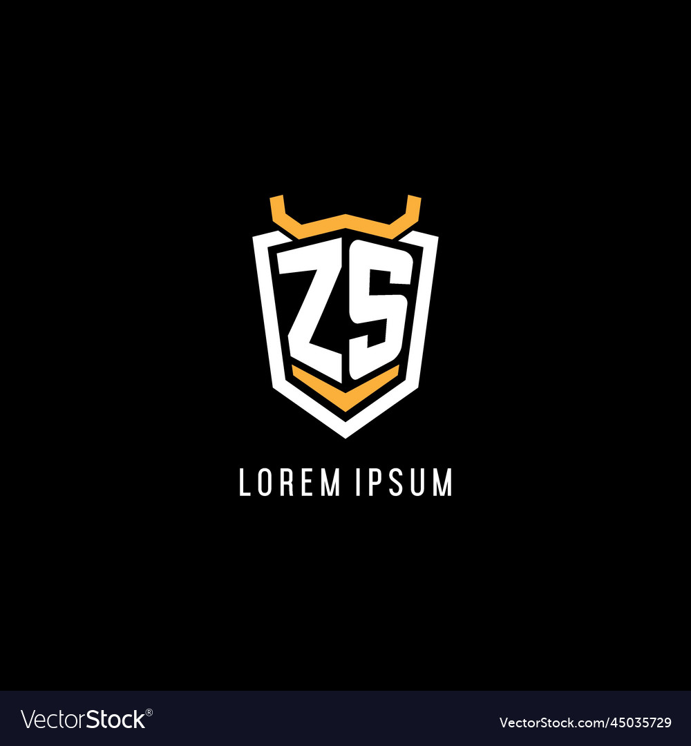 Initial zs geometric shield esport logo monogram Vector Image