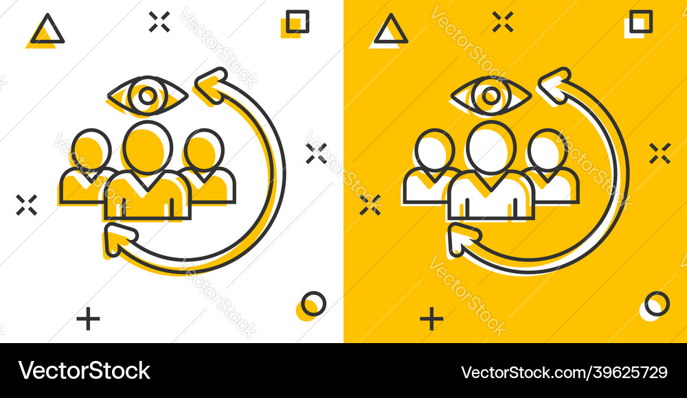 People surveillance icon in comic style search Vector Image