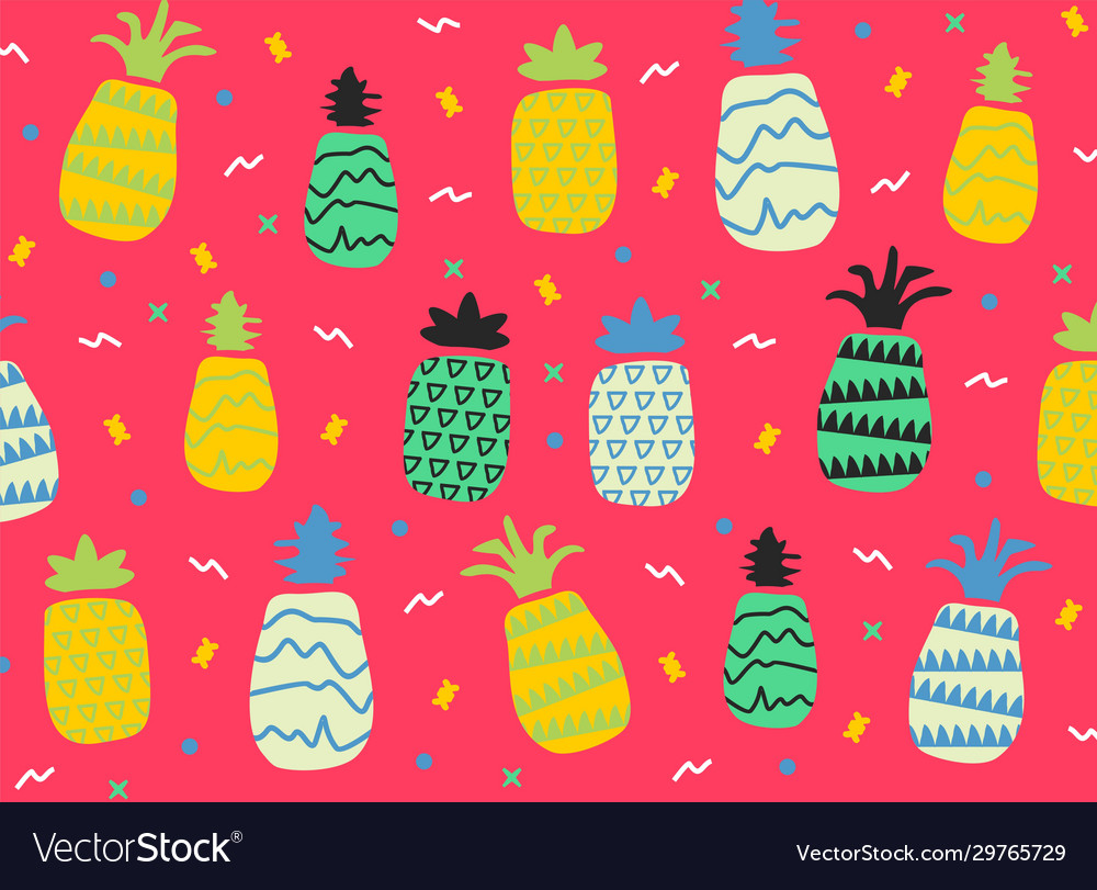 Pineapple seamless pattern texture Royalty Free Vector Image