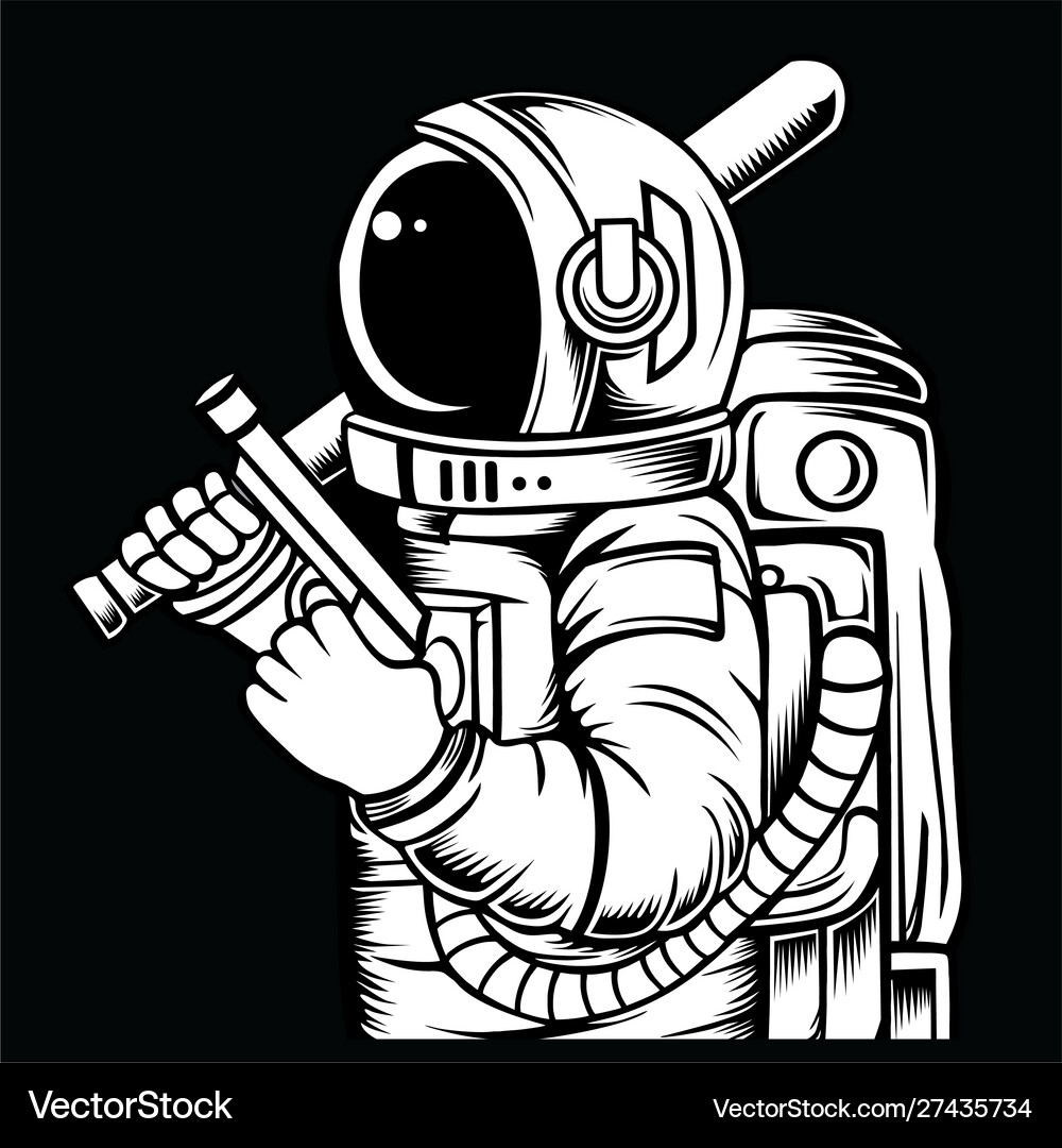 Astronaut Guy With Gun