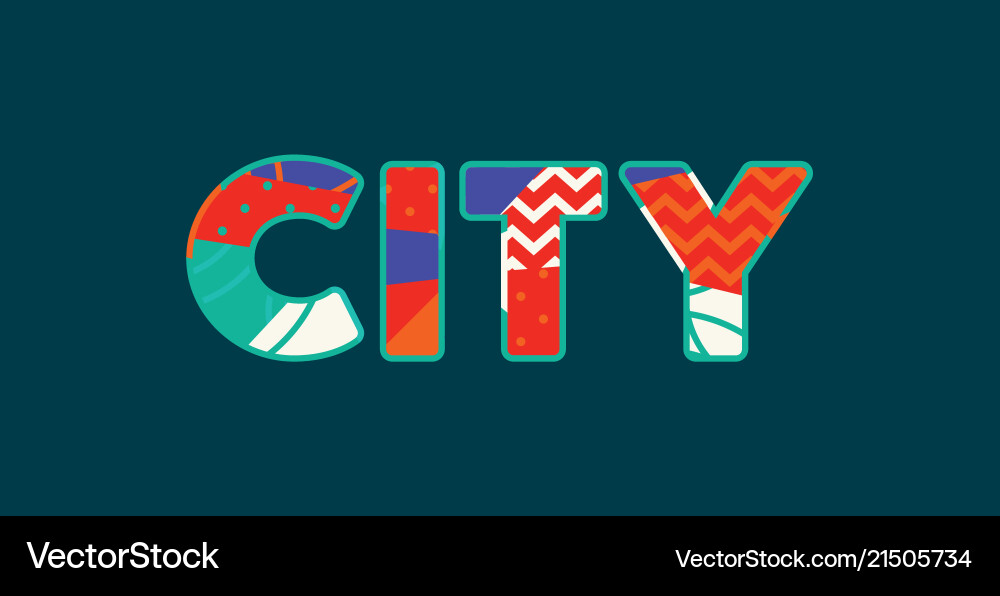 City concept word art Royalty Free Vector Image