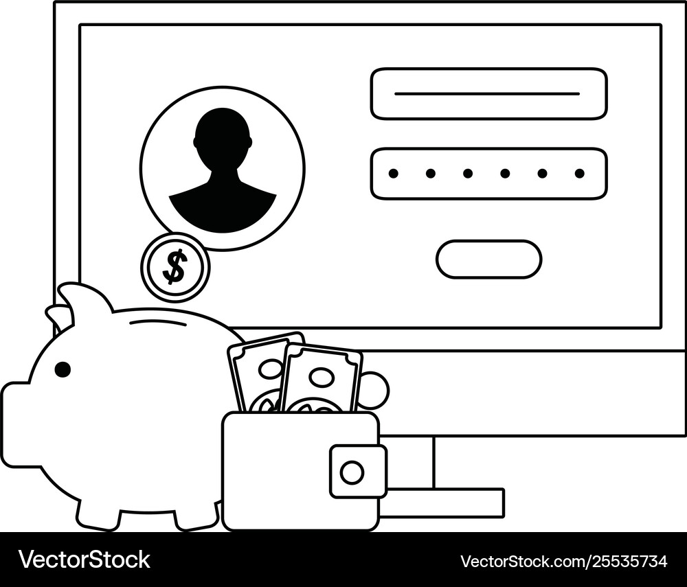 Computer and shopping online design Royalty Free Vector
