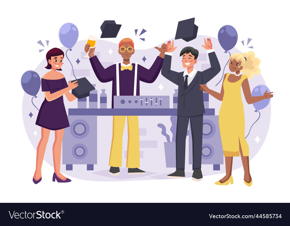 Flat prom background Royalty Free Vector Image