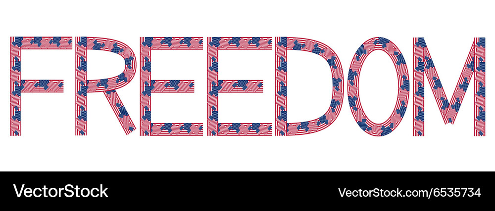 Freedom inscription made from usa flags Royalty Free Vector
