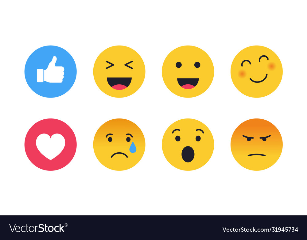 Set cute smiley emoticons emoji Royalty Free Vector Image
