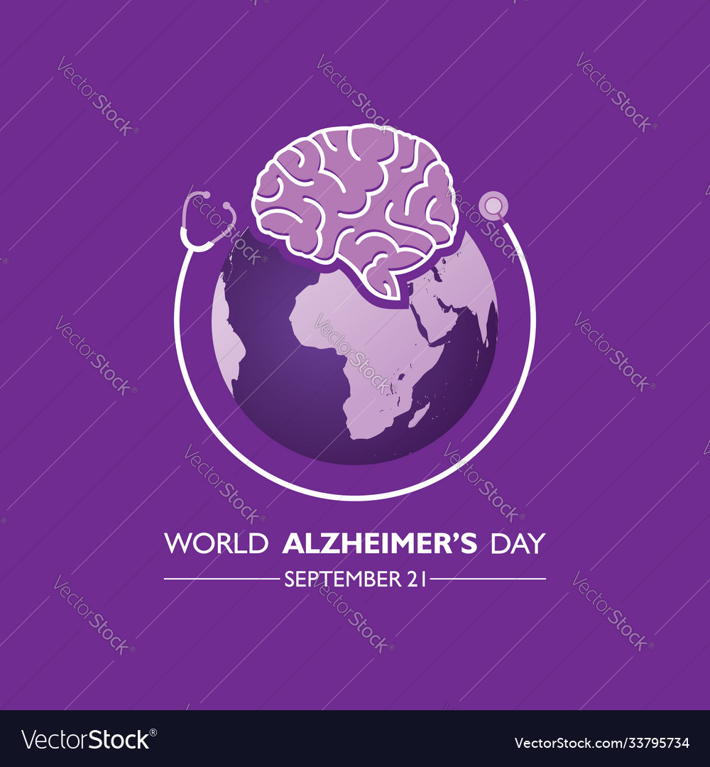 World alzheimers day observed on september 21 Vector Image