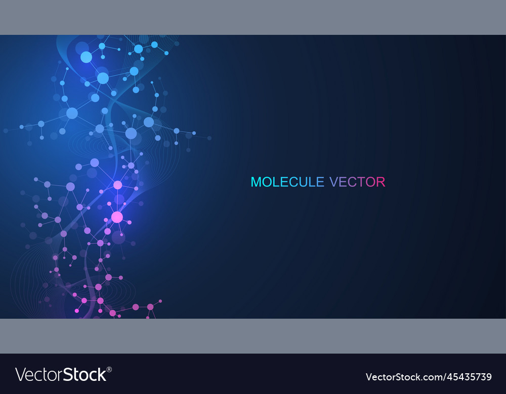 Modern Abstract Molecules Structure For Science Vector Image