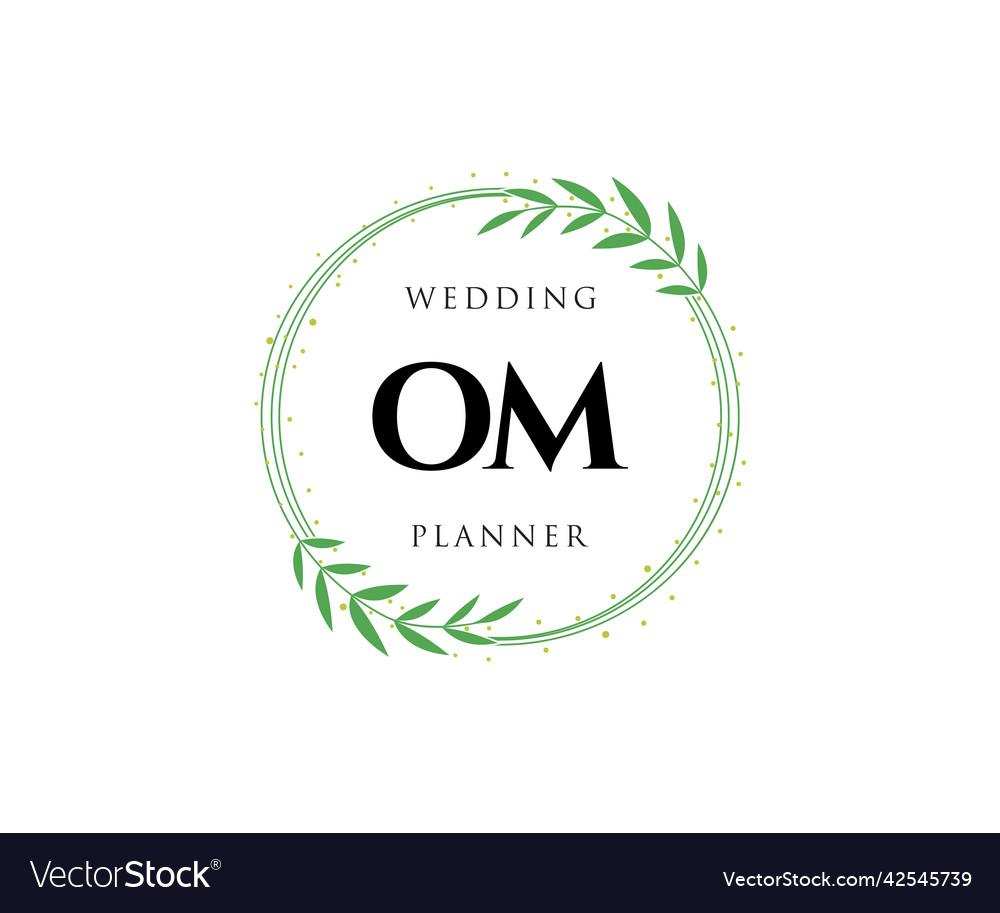Om Initials Letter Wedding Monogram Logos Vector Image