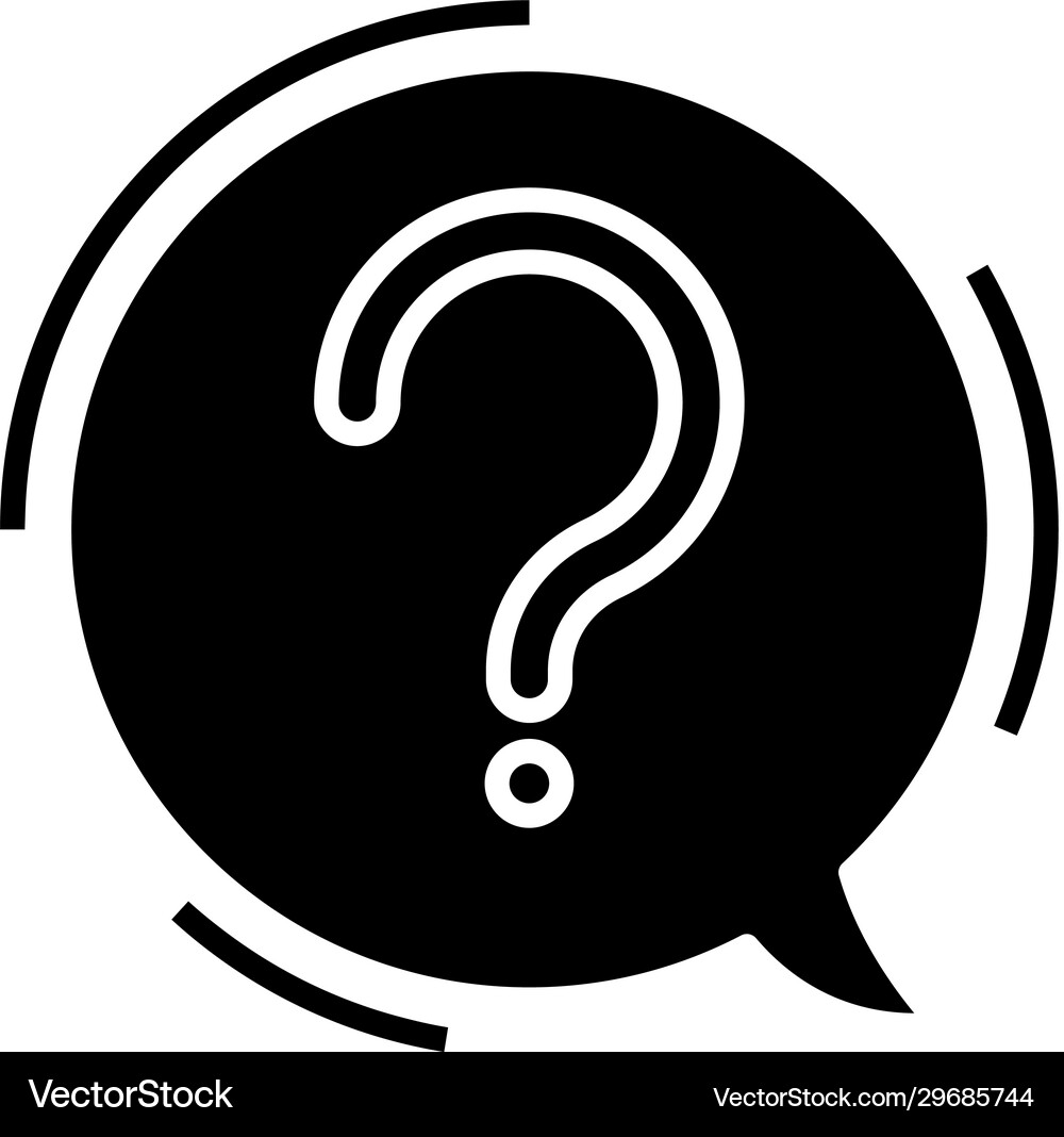 Big question black icon concept Royalty Free Vector Image